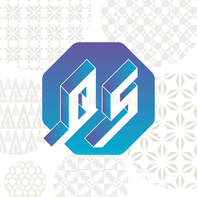 Three-dimension Letters Q and S on a Hexagonal Substrate. Isometric 3d ...