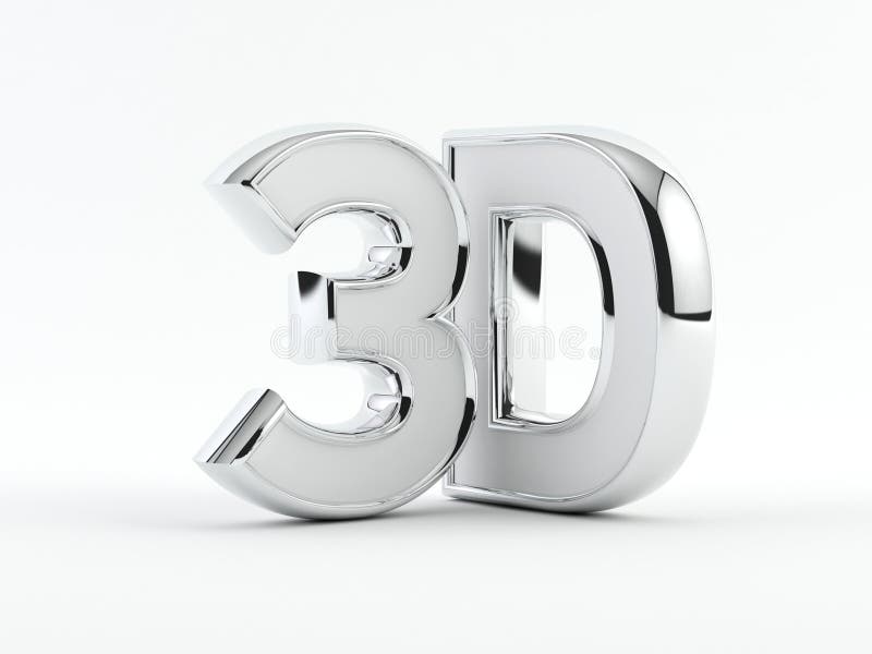 Three Dimensional - 3D Text - Black Outline Stock Illustration ...