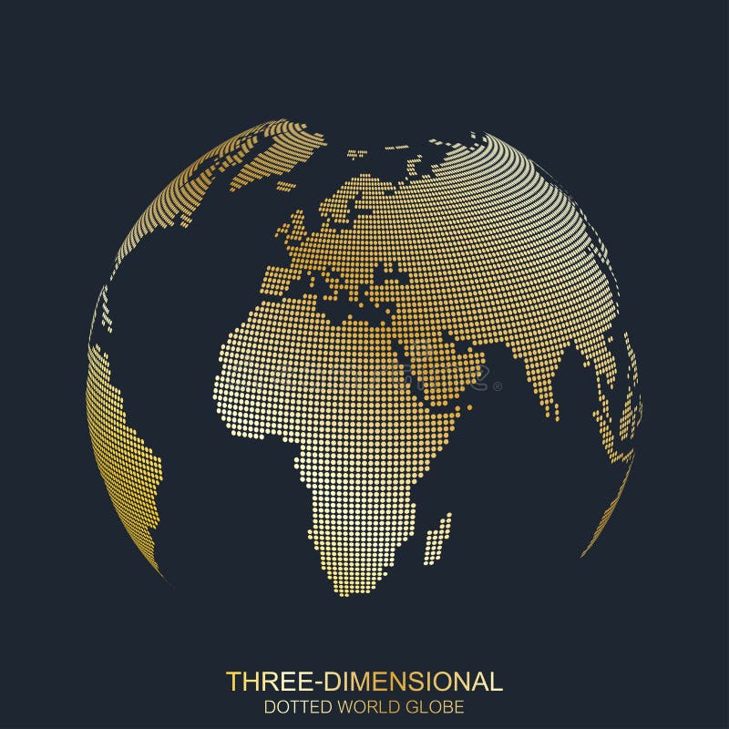 Three-dimensional Abstract Background Planet. Dotted World Globe ...