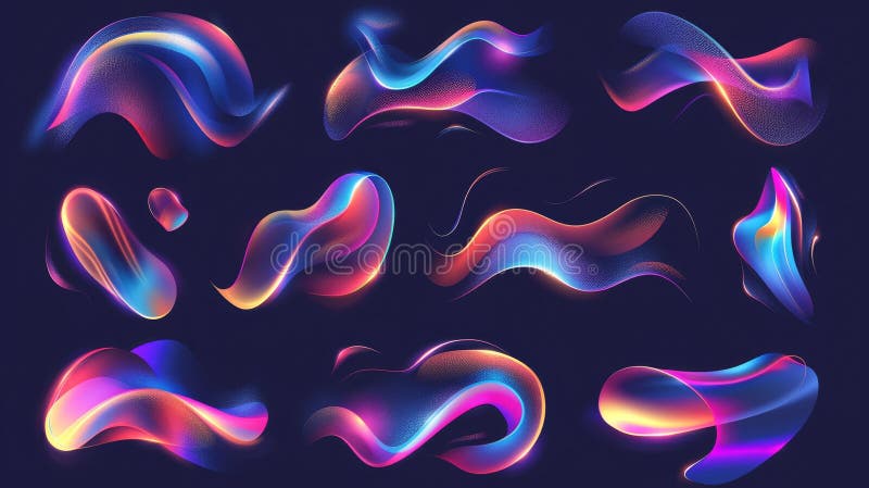 Three-dimensional Abstract Brush Shape Modern Blend Texture. Futuristic ...