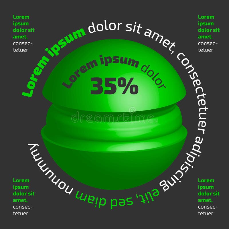 Three Dimensional Circle Shape Infographic Stock Vector - Illustration ...