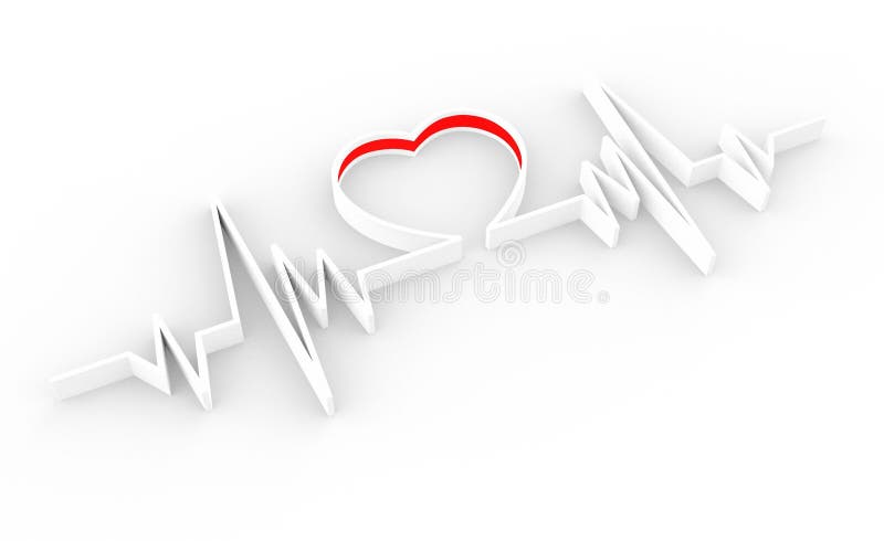 Three-dimensional Abstract Illustration of a Heartbeat Graph Featuring ...