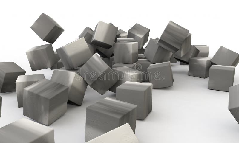 Three Dimensional Abstract Object Concrete Wall Stock Illustration ...