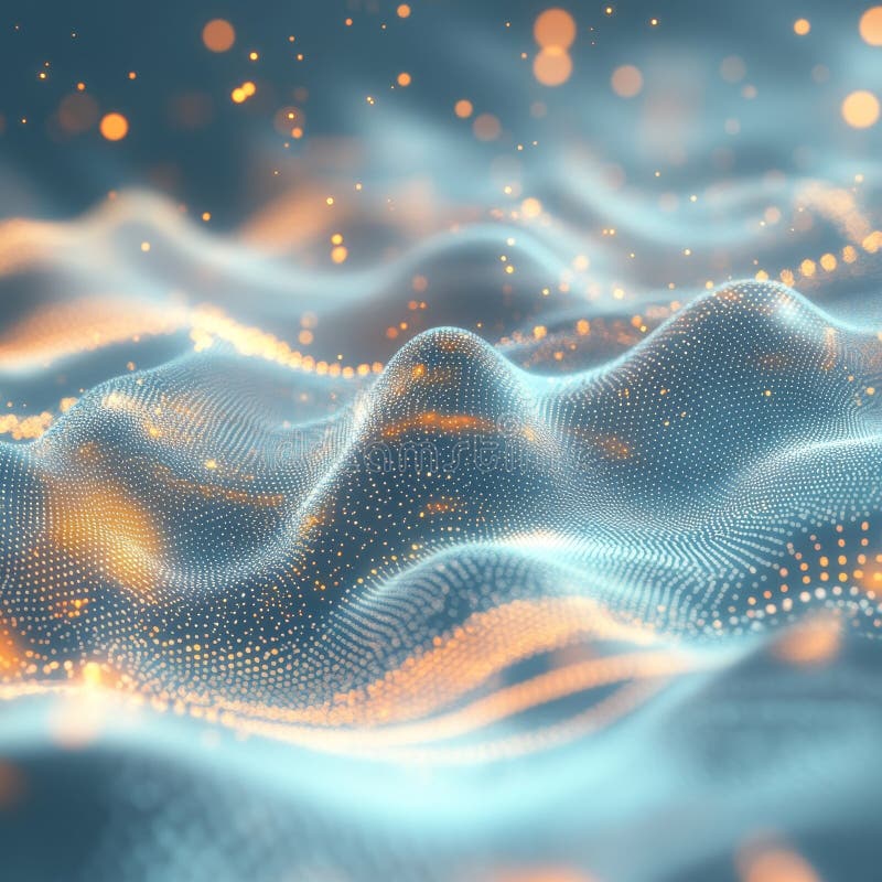Three Dimensional Abstract Waves Flowing Tech Finance Bokeh Background ...