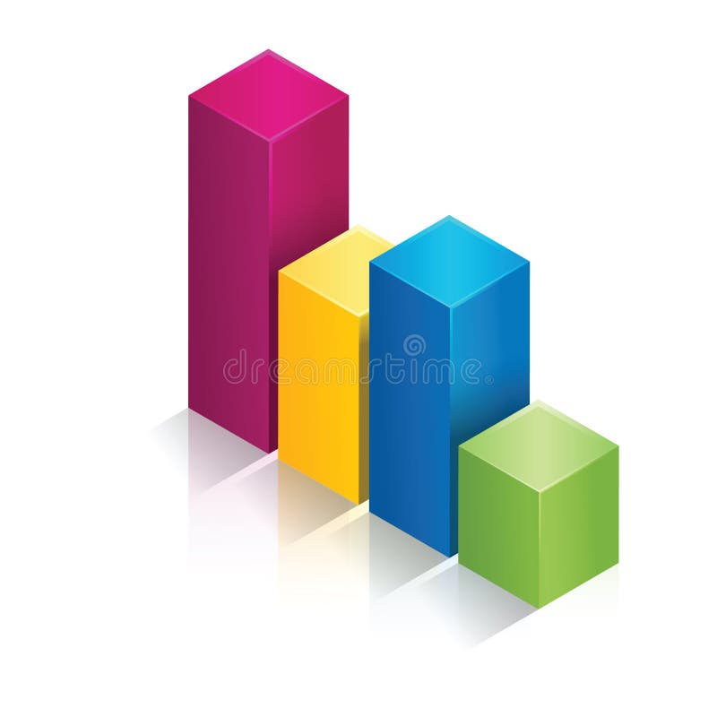 Three Dimensional Bar Graph. Vector Illustration Decorative Design ...
