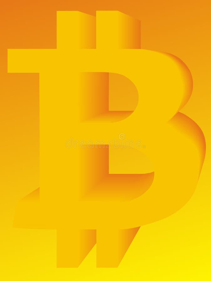 Three Dimensional Bitcoin Logo Stock Illustration - Illustration of ...