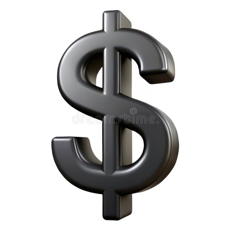 Three Dimensional Black Dollar Sign Symbol Stock Image - Image of ...
