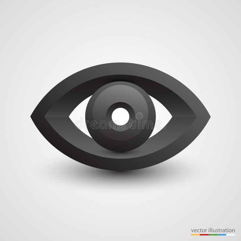 Three-dimensional Black Eye on White Background Stock Vector ...