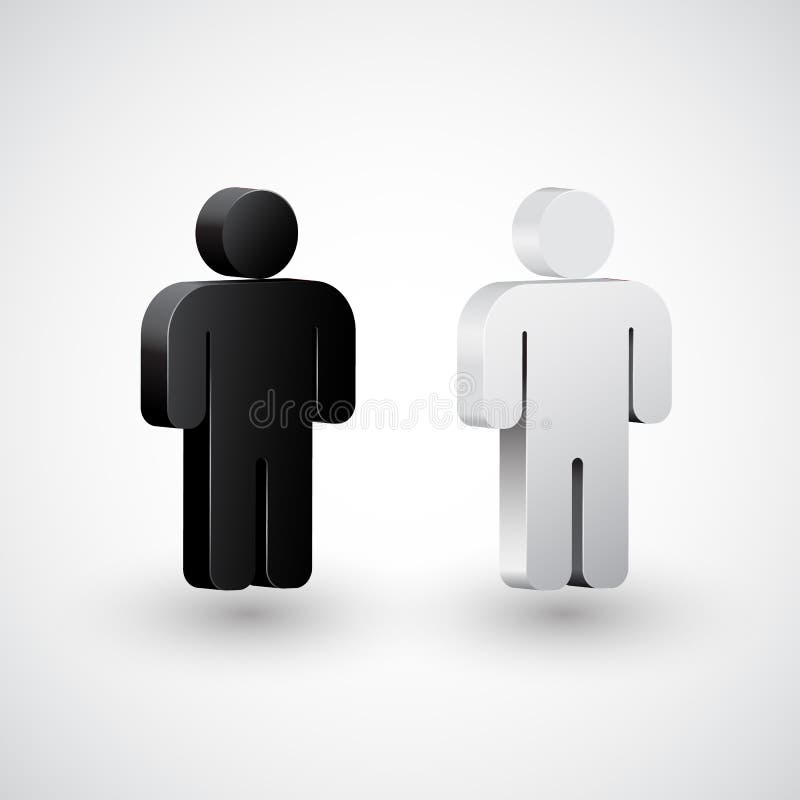 Three-dimensional Black and White Human Sign. Stock Vector ...