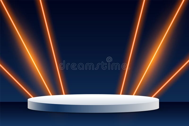 Three Dimensional Blank Platform Background with Light Effect Stock ...