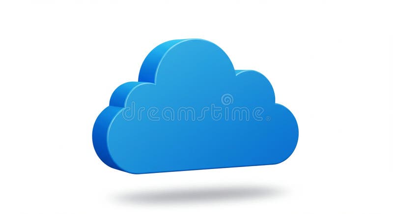Three-dimensional Blue Cloud Icon with Smooth Edges and a Glossy Finish ...
