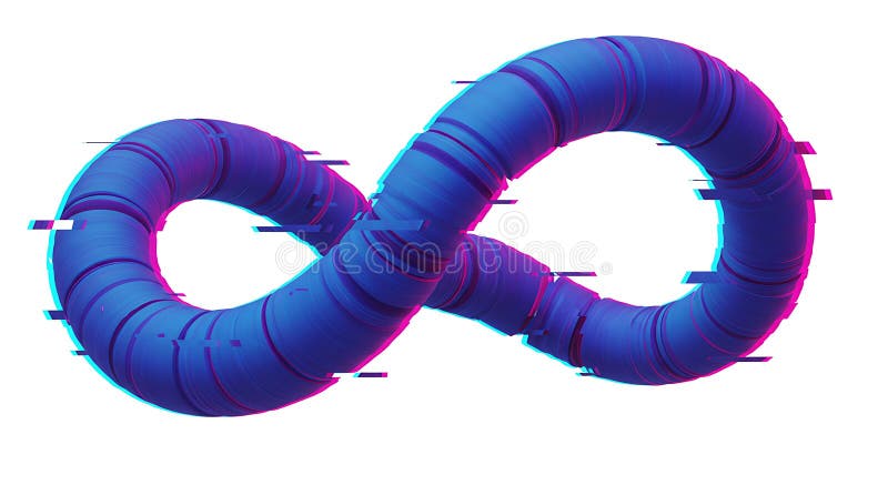A Three-dimensional Blue Mobius Strip with a Glossy Texture is Shown ...