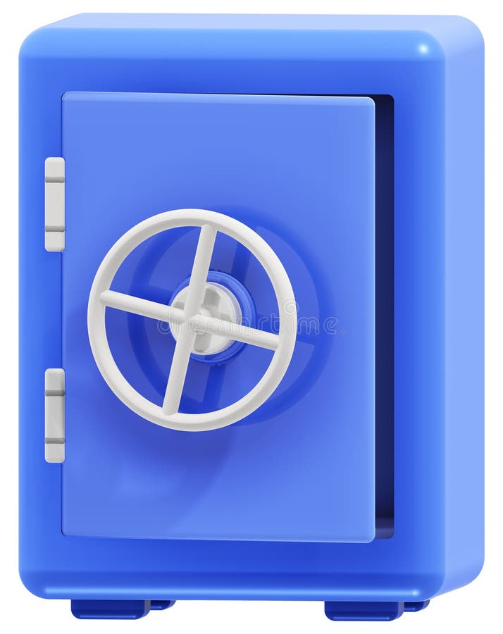 Three-dimensional Blue Vault with Round Lock Mechanism Stock ...
