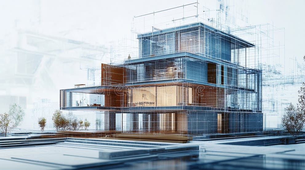 Three-Dimensional Blueprint of a Residential Building with Generative ...