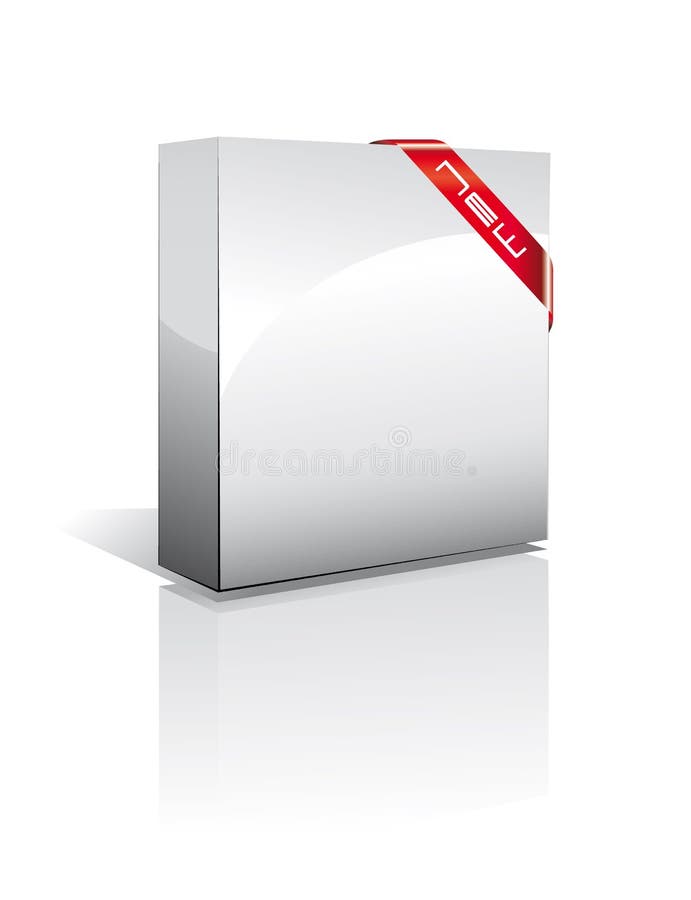 Three Dimensional Box with Shadow Stock Vector - Illustration of gray ...