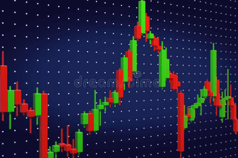 Three-dimensional Candlestick Chart. 3d Illustration Stock Illustration ...