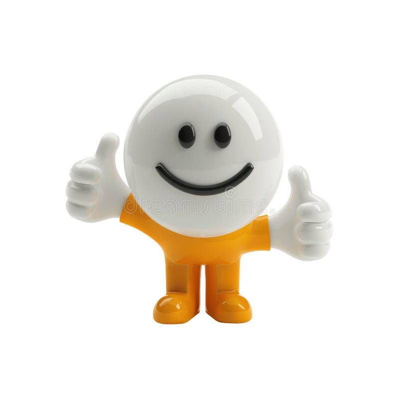 Cheerful 3D Smiley Character Giving Thumbs Up, Positive Feedback Stock ...