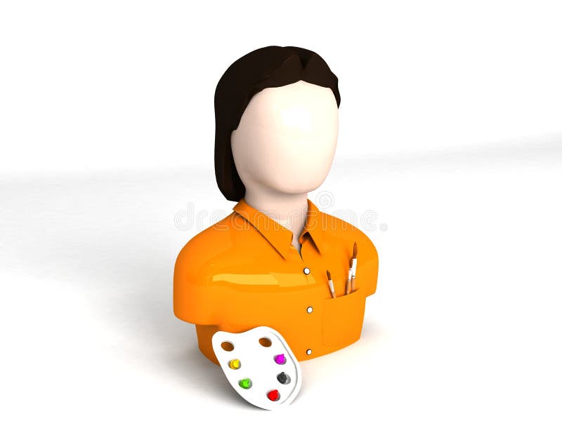 Three Dimensional Character Of Artist Picture. Image: 7052992