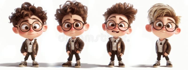 Three-dimensional Character Illustrations of Cute Babies Demonstrating a Laughing Expression ...