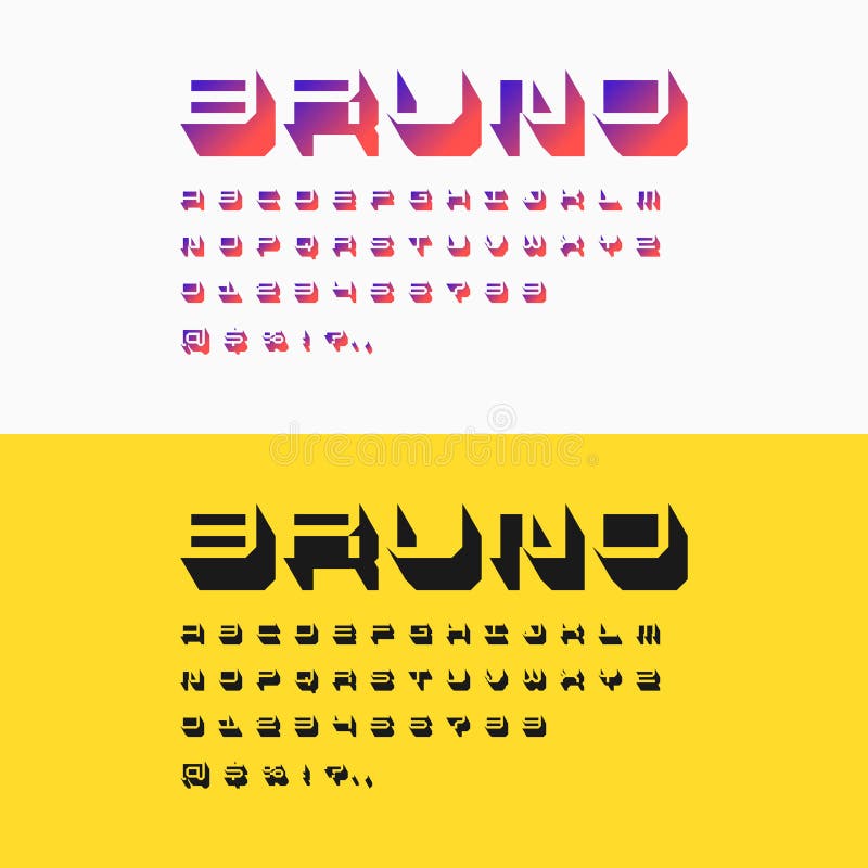 Three-dimensional Characters in Isometry. Alphabet Font. Capital ...