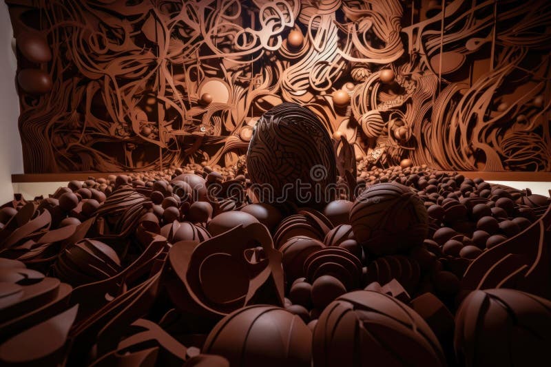 Three-dimensional Chocolate Art Installation Consisting of Intricate ...