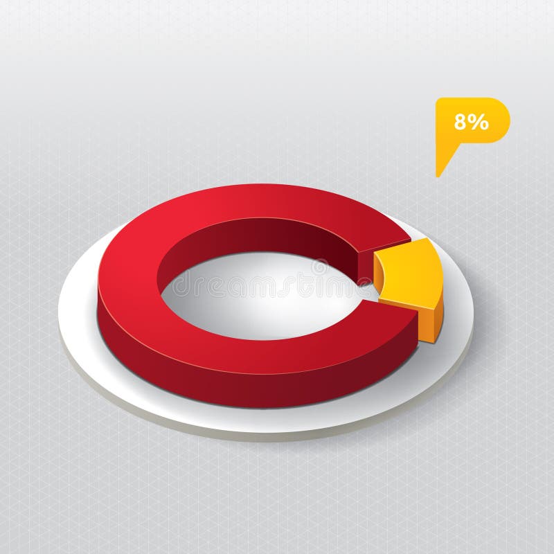 Three Dimensional Circle Diagram. Vector Illustration Decorative Design ...