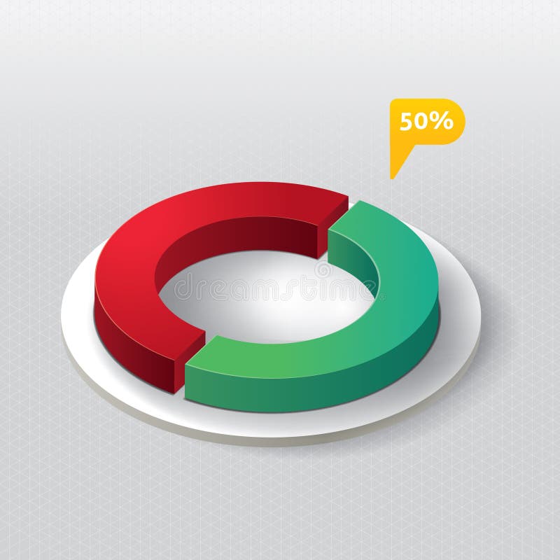 Three Dimensional Circle Diagram. Vector Illustration Decorative Design ...