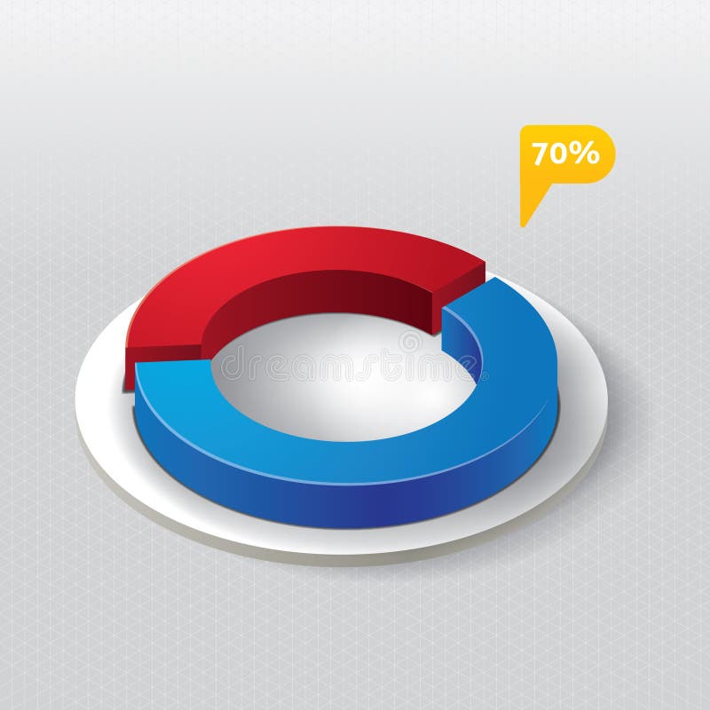 Three Dimensional Circle Diagram. Vector Illustration Decorative Design ...