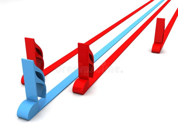 Three Dimensional Colored Musical Notes Stock Illustration ...