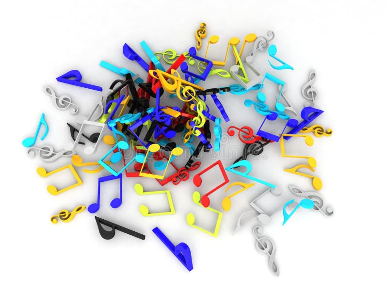 Three Dimensional Colored Musical Notes Collection Stock Illustration ...