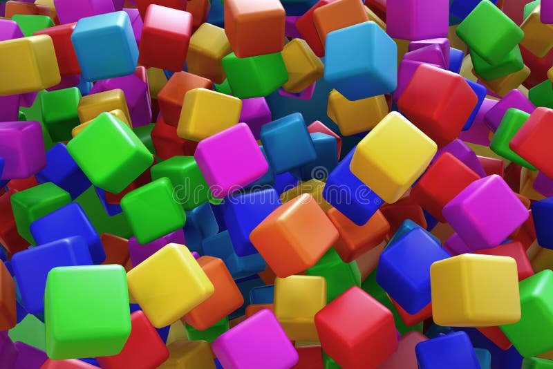 Three-dimensional Colorful Cubes Stock Illustration - Illustration of ...