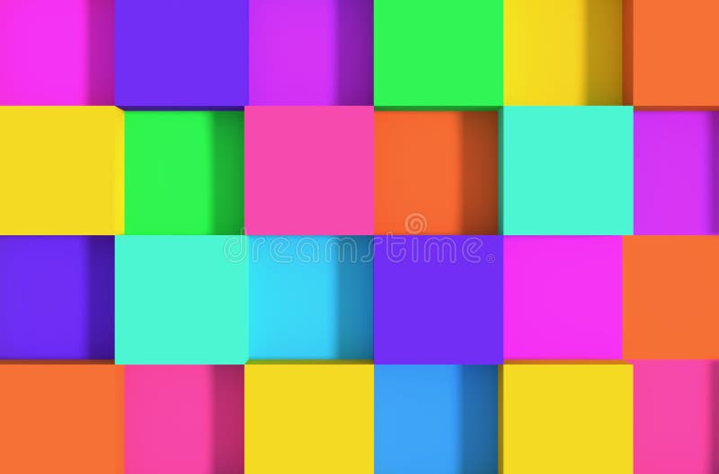 Three-dimensional Colorful Cubes Stock Illustration - Illustration of ...
