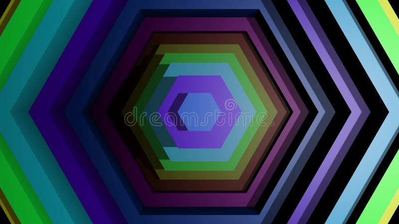 Three Dimensional Colorful Hexagon Shape Animation Stock Footage ...