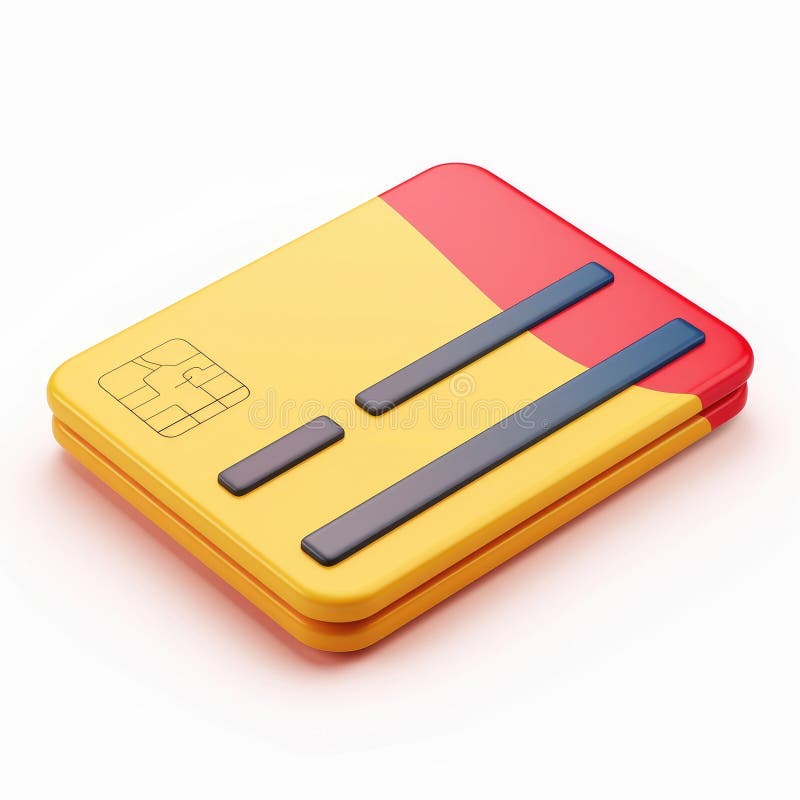 Yellow and Red Debit Card, Online Payment Concept Stock Illustration ...