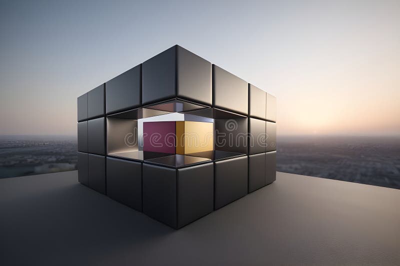 Abstract 3d Rendering of Geometric Shapes Composition with Squares ...