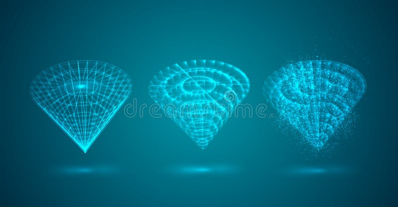A Three-dimensional Cone of Luminous Lines. Abstract Stock Vector ...