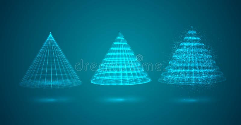 A Three-dimensional Cone of Luminous Lines. Abstract Stock Vector ...