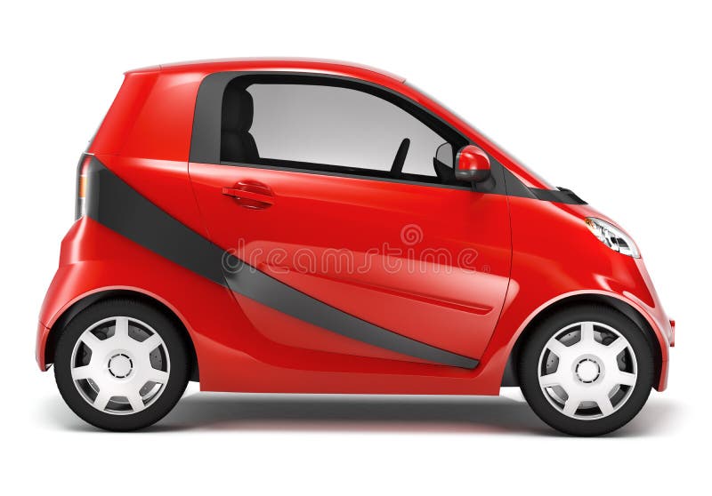 Three Dimensional Contemporary Red Hybrid Car Stock Photo - Image of ...