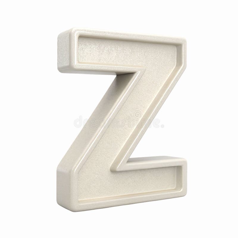 Three Dimensional Cream Colored Z Letter with Depth and Texture on ...