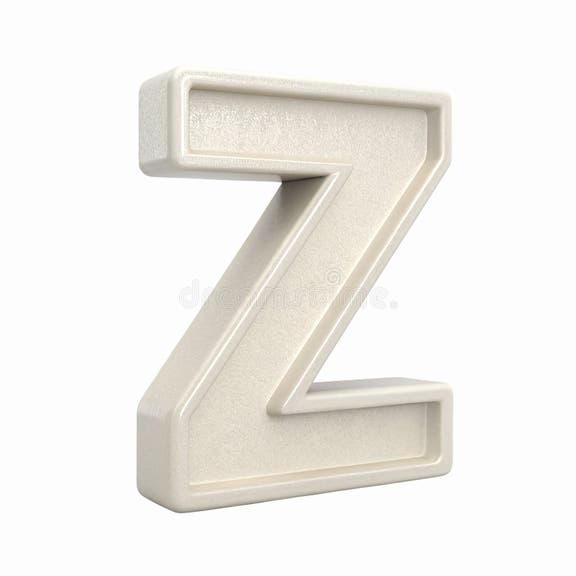 Three Dimensional Cream Colored Z Letter with Depth and Texture on ...
