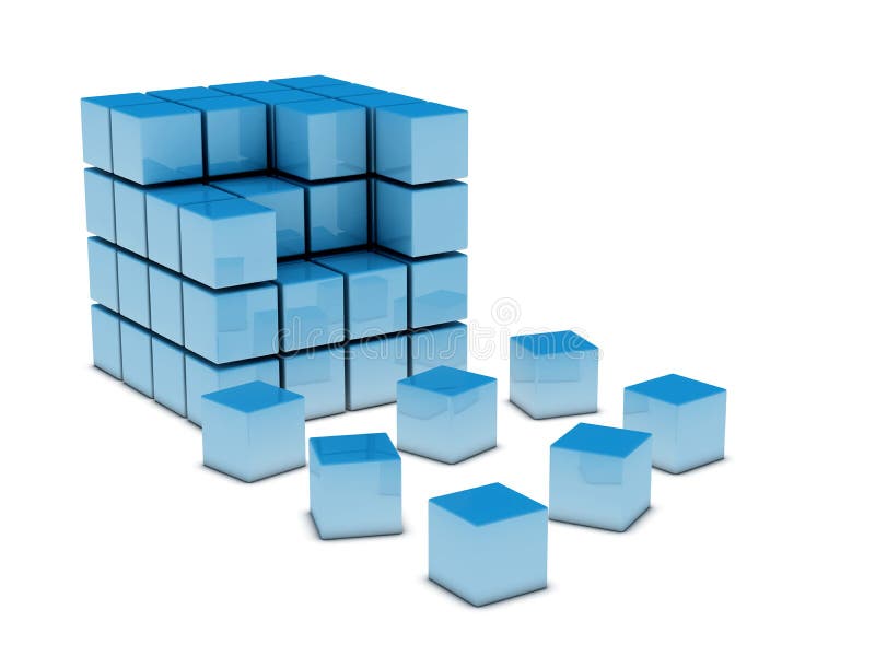 Three Dimensional Cube stock illustration. Illustration of cube - 7830899