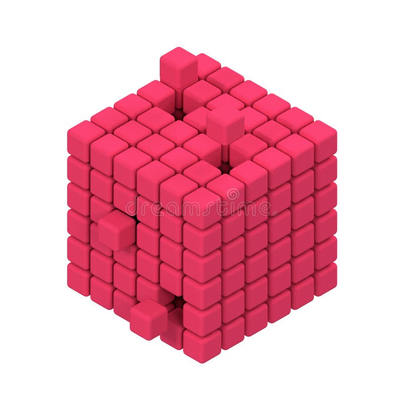 Three Dimensional Cube Render on White Background Stock Illustration ...