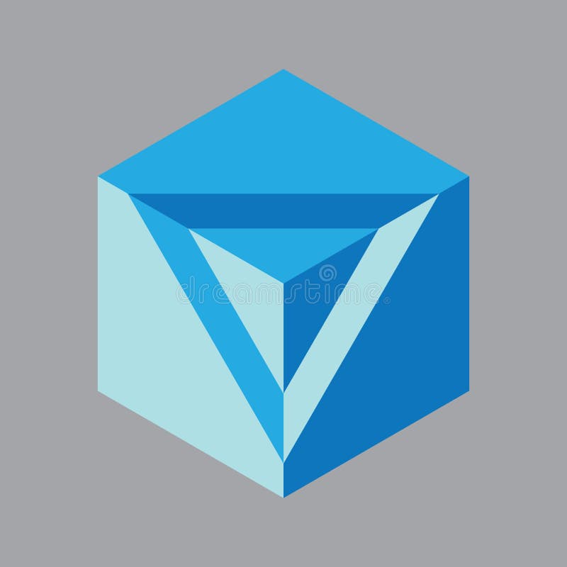 Three Dimensional Cube. Vector Illustration Decorative Design Stock ...