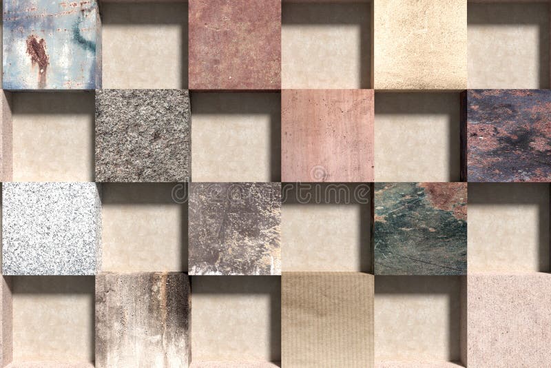 Three-dimensional Cubes of Different Material Stock Illustration ...