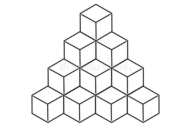 Three-dimensional Cubes Lattice. Geometric Abstract Style. Vector ...