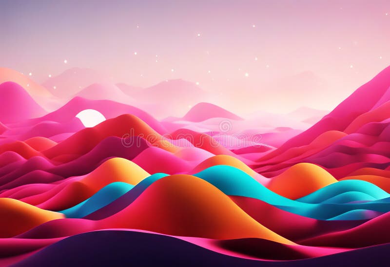 Three Dimensional Cut Abstract Layer 3d Paper Render Shapes Gradient ...