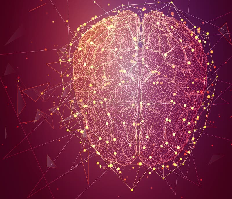 Three-dimensional Cyber Brain. Neural Network Mega-data P Stock ...
