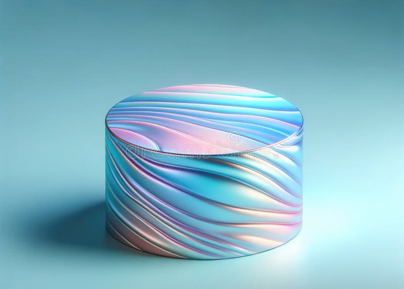 A Three-dimensional Cylinder Object from a Neon Holographic Material on ...