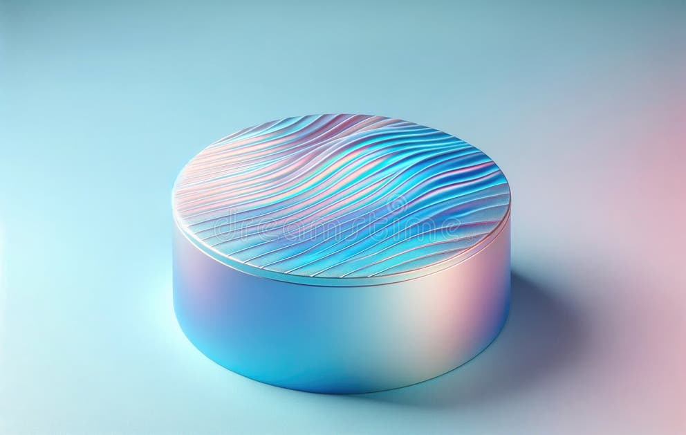 A Three-dimensional Cylinder Object from a Neon Holographic Material on ...