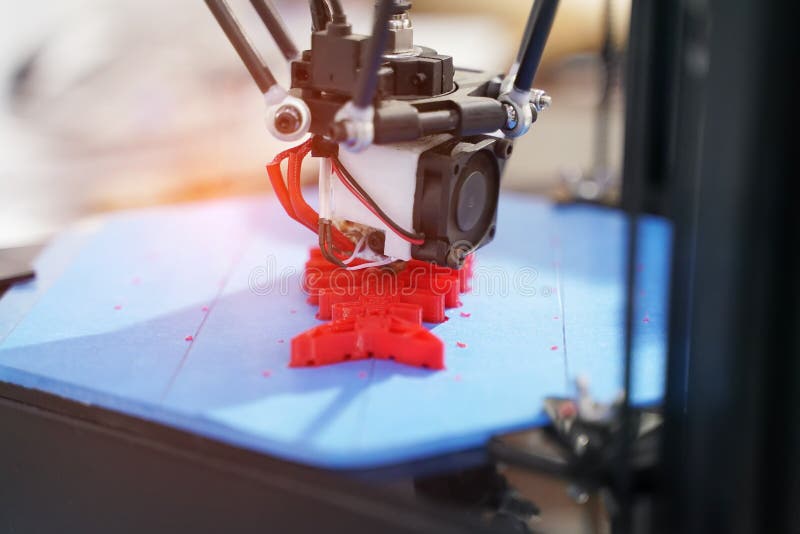 Three Dimensional 3D Printer Machine Printing Plastic Model of Fish Skeleton Stock Image - Image ...